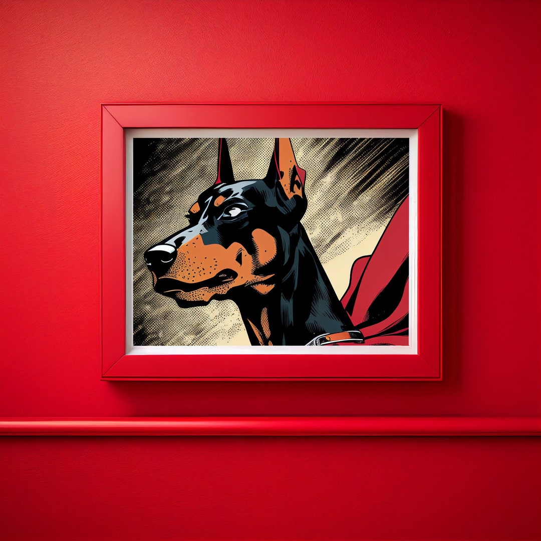 Super Hero Doberman Pinscher Super Hero Dog Wall Art Print - Etsy