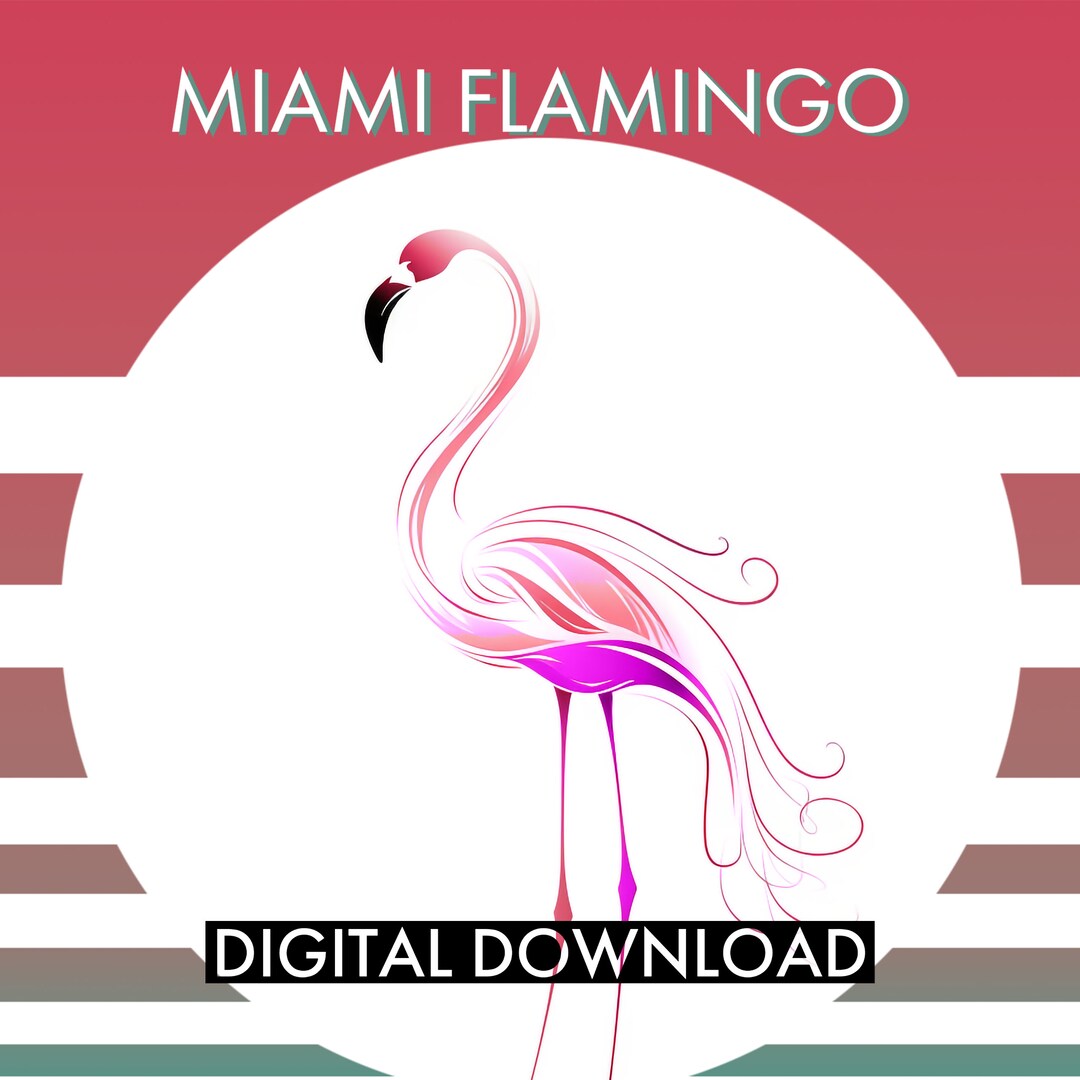 PRINTABLE Miami Flamingo | Digital Download | Flamingo Print | Wall Art ...