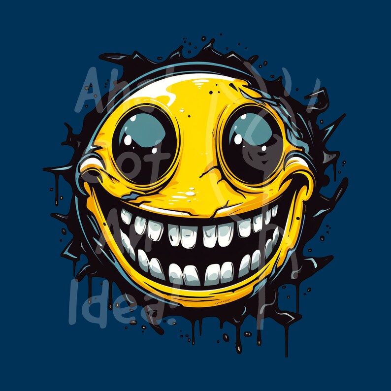Scary Smile Faces Pack 1 PNG Clip Art Sublimation Product Design Print ...