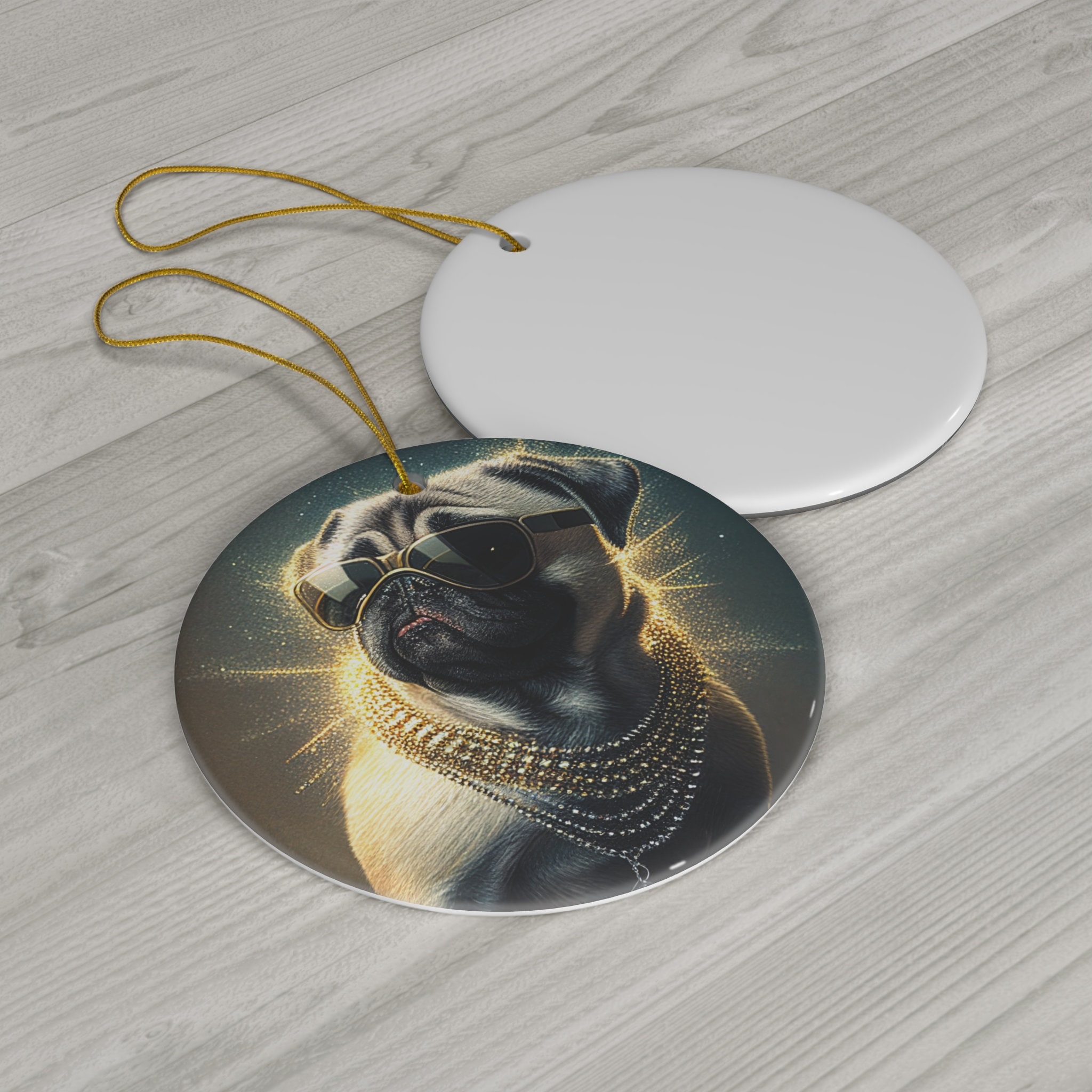 PRINTABLE Gangster Pug in Sunglasses and Gold Chains Thug Pug Pug ...