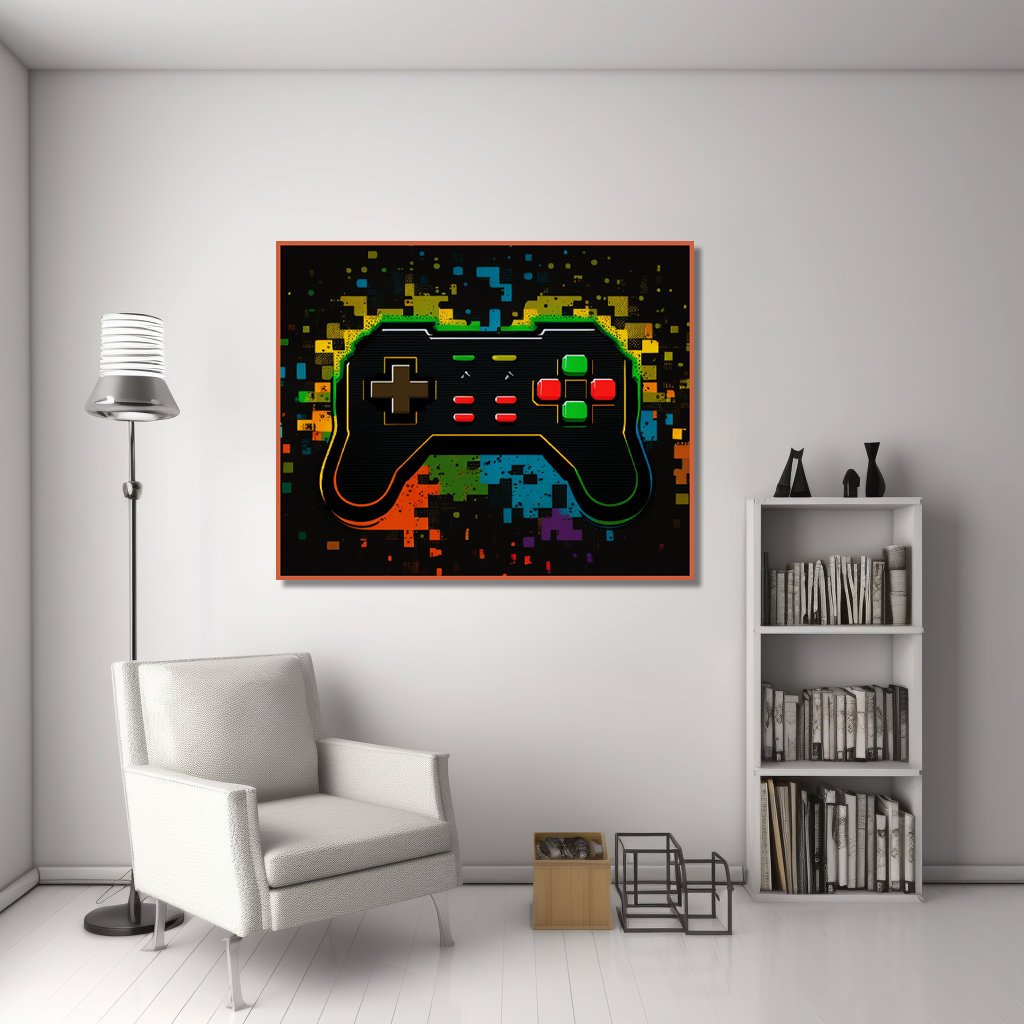 PRINTABLE 8-bit Video Game Controller Digital Download V4 Arcade Poster ...
