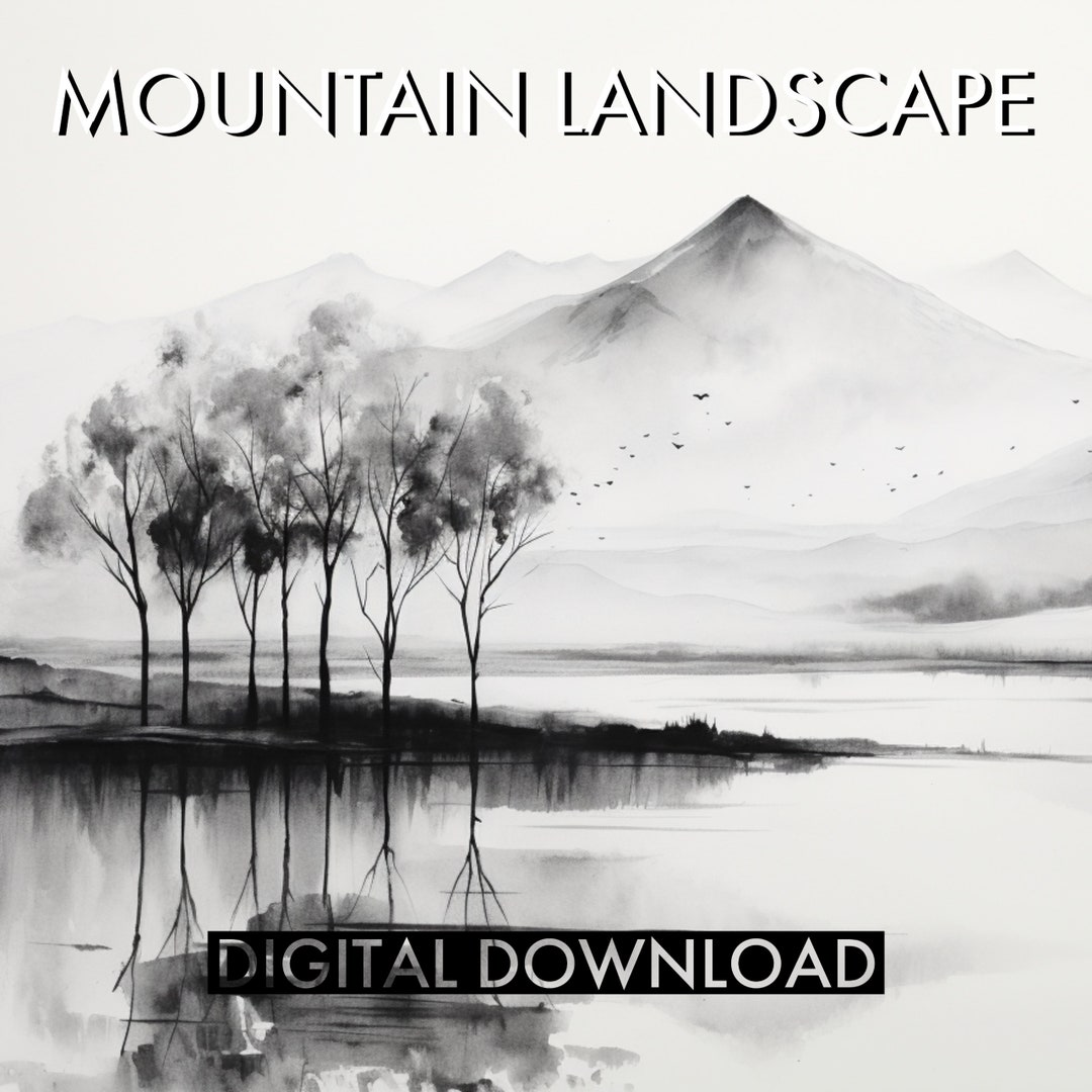 PRINTABLE Mountain Landscape Wall Art | Gallery Set | Mountain Mural ...