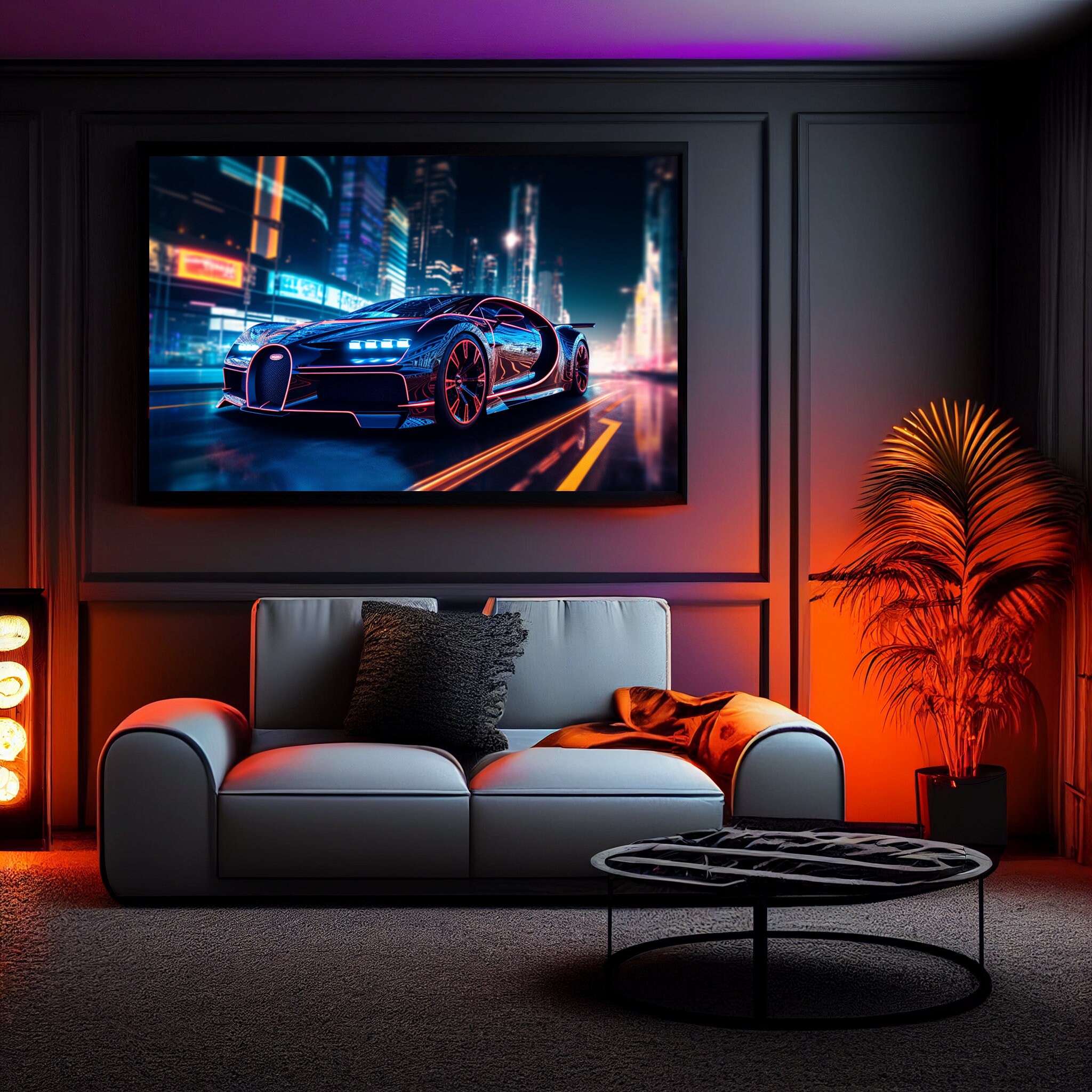 PRINTABLE Neon Bugatti Digital Download Neon Prints Neon Bugatti ...