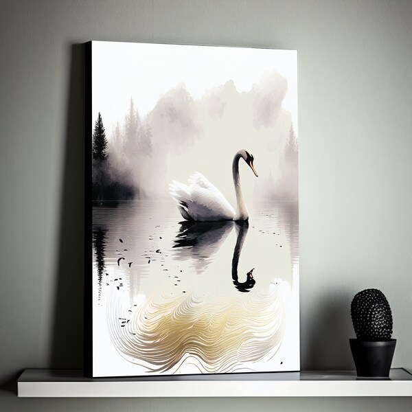 Swan Greeting Card - Etsy