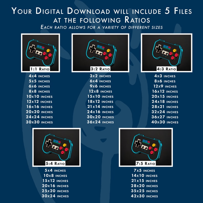 PRINTABLE 8-bit Video Game Controller Digital Download V3 | Arcade Wall ...