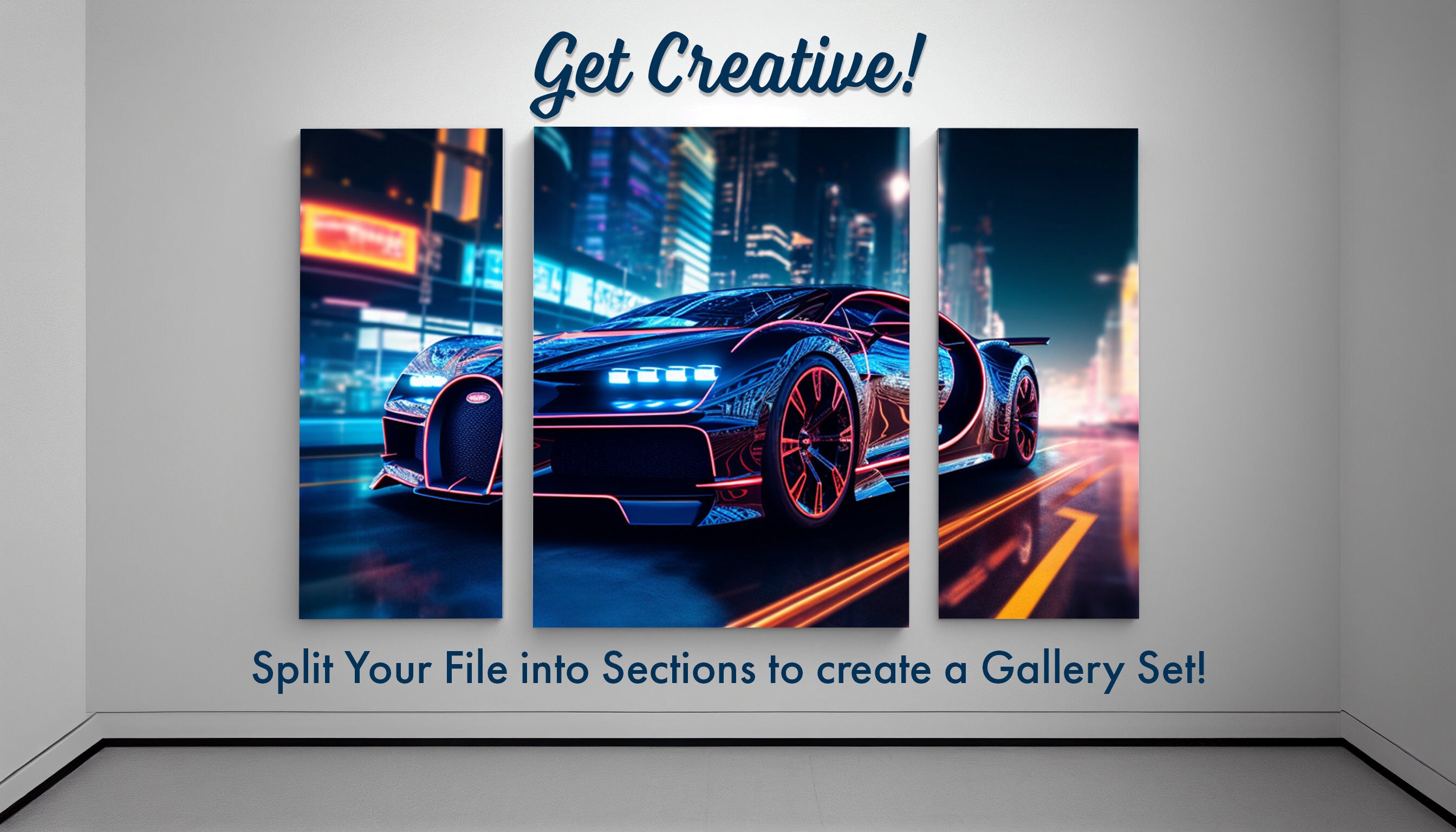 PRINTABLE Neon Bugatti Digital Download Neon Prints Neon Bugatti ...