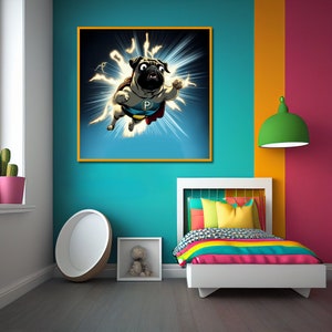 PRINTABLE Super Hero Pug | Adorable Superhero Pug Digital Download ...