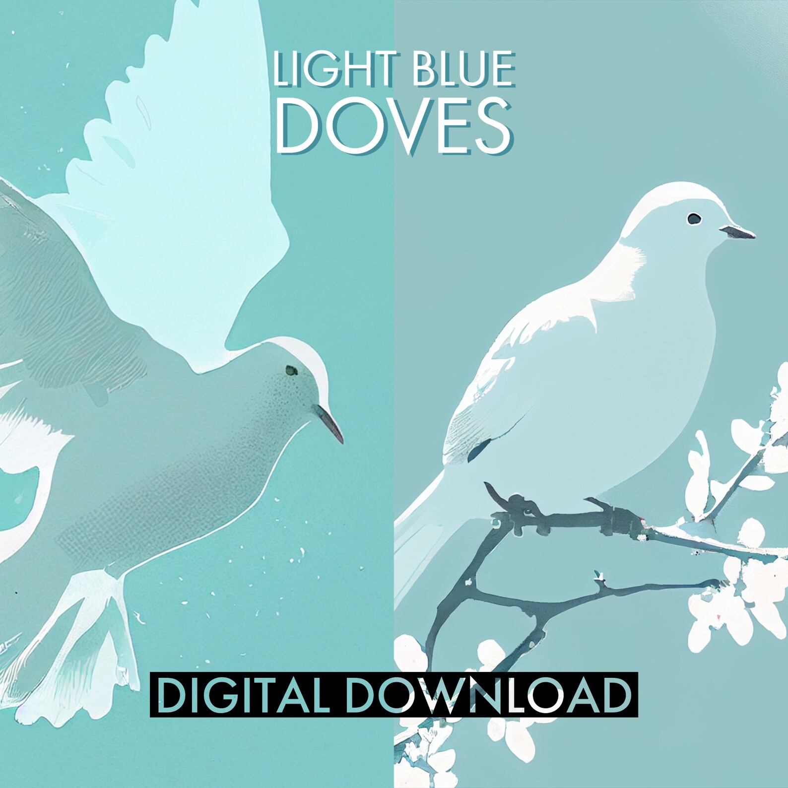 Set of 2 Dove Prints | Dove Wall Art Print | Bird Wall Art Print ...