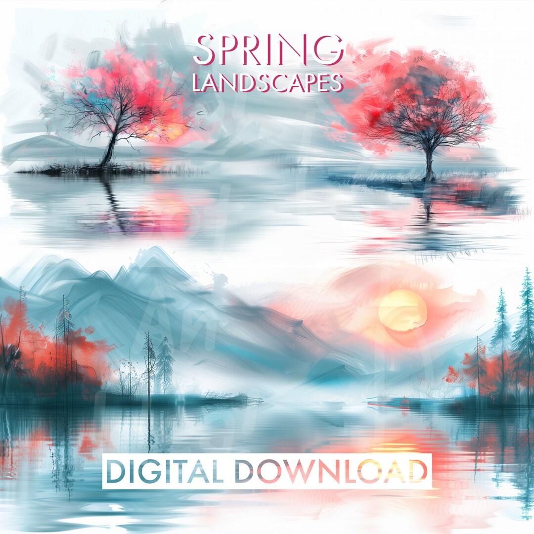 PRINTABLE Spring Landscapes Gallery Set | Spring Decor | Spring Print ...