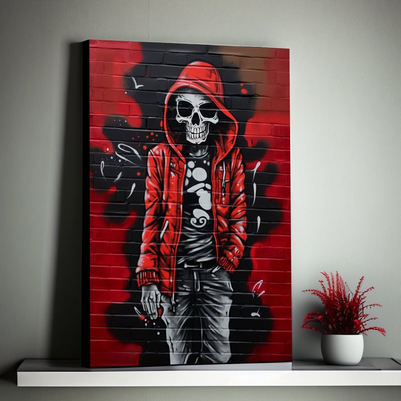 PRINTABLE Graffiti Skeleton V2 Graffiti Art Poster Urban Art Skeleton ...