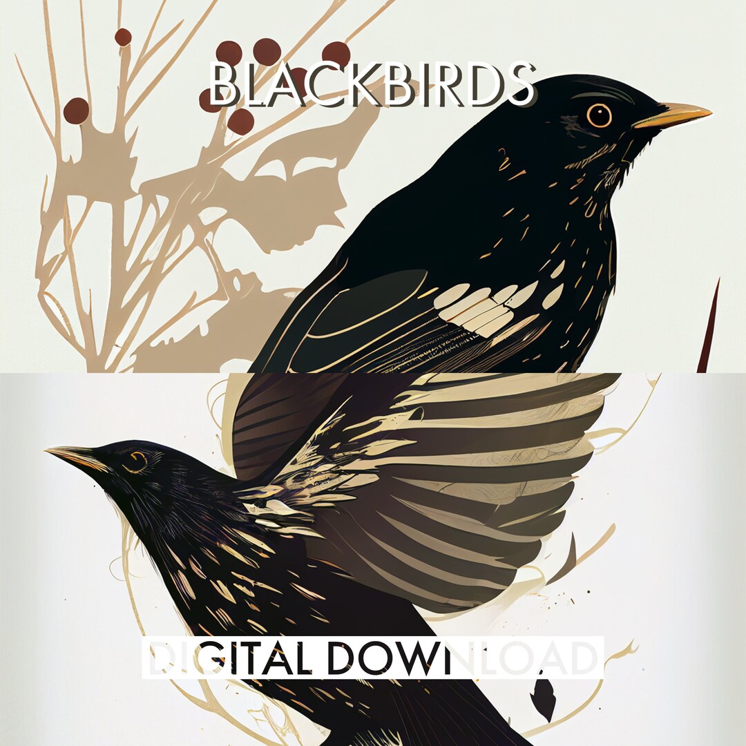 PRINTABLE Blackbird Gallery Set V2 | Blackbird Print Art | Home Decor ...