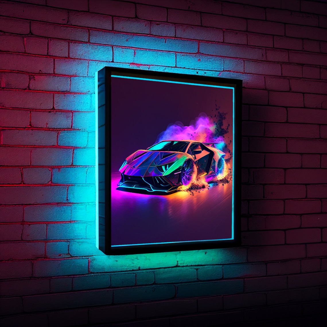 PRINTABLE Neon Lamborghini Digital Download | Neon Prints | Neon Lambo ...
