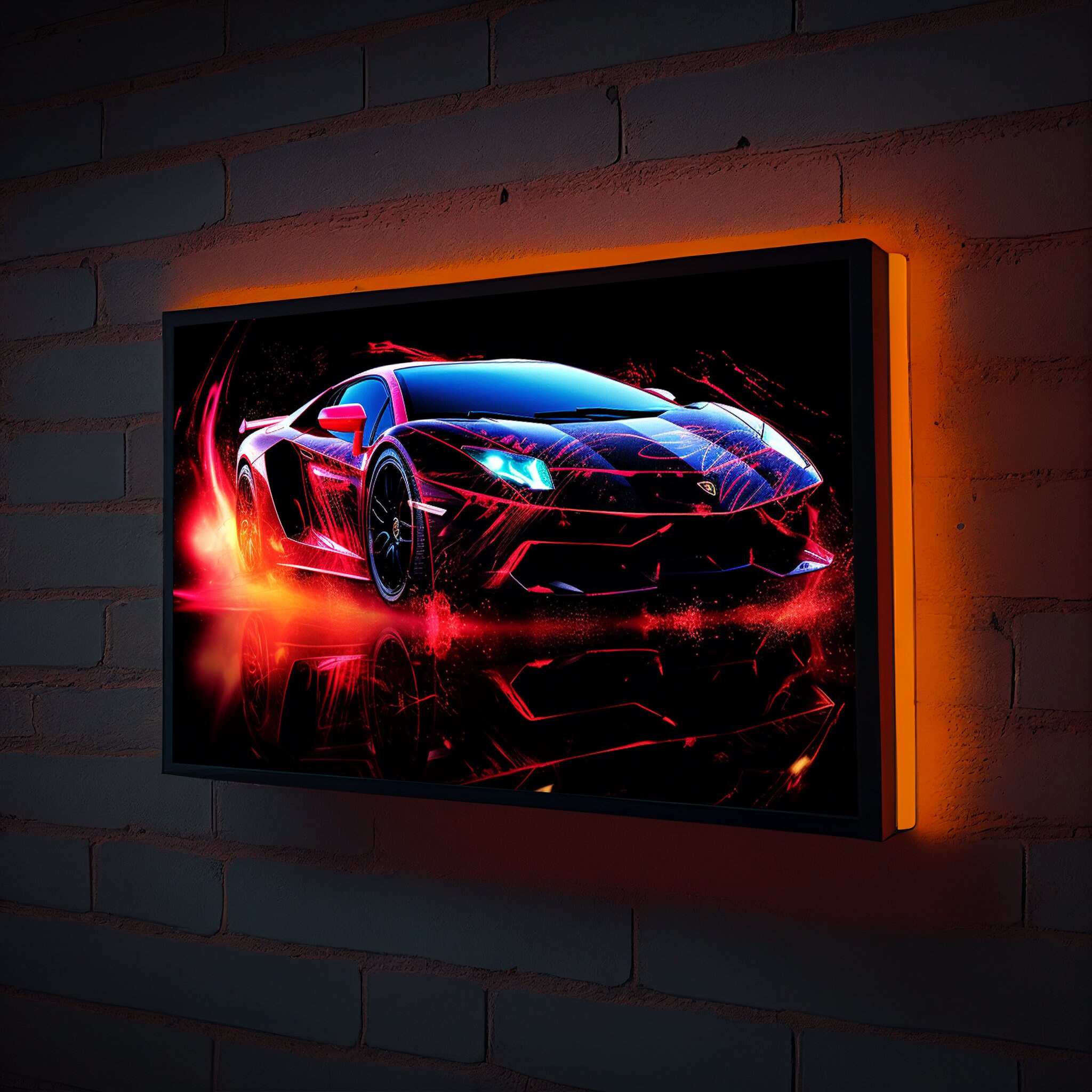 PRINTABLE Red Lamborghini Digital Download | Neon Prints | Neon Lambo ...