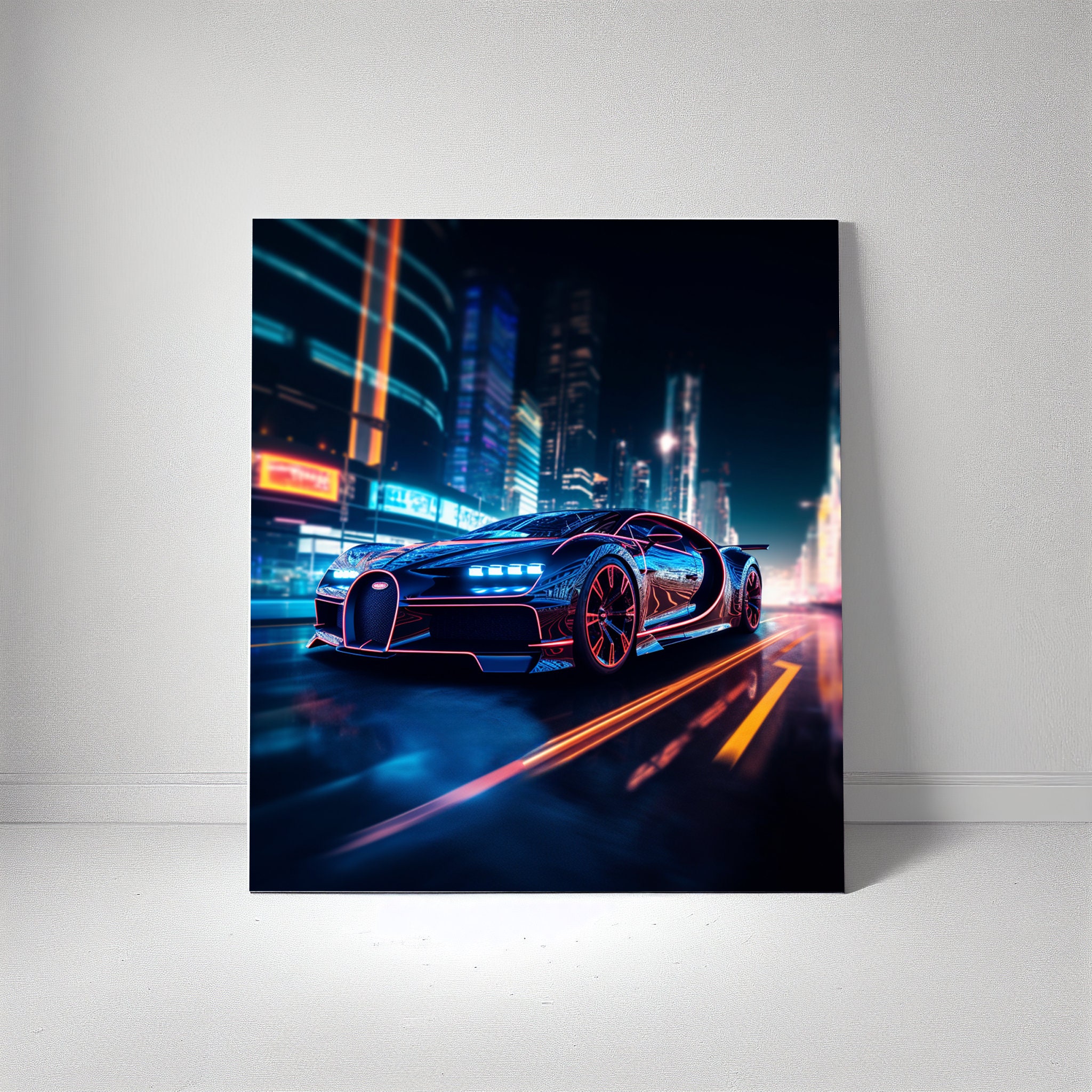 PRINTABLE Neon Bugatti Digital Download Neon Prints Neon Bugatti ...