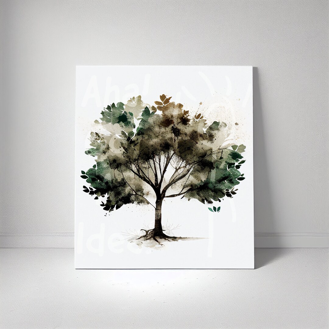 Leafy Green Tree Tree Art Simple Tree Wall Art Green - Etsy