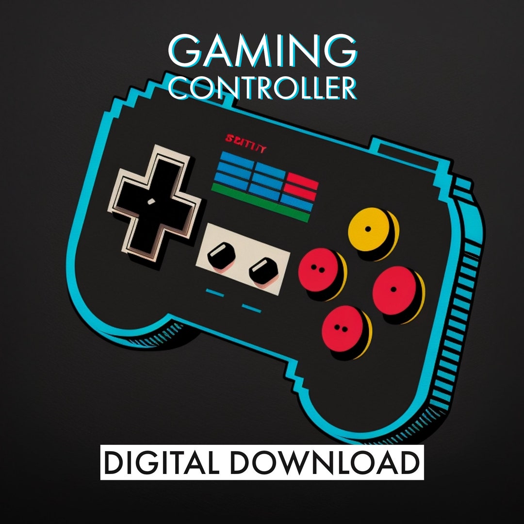 PRINTABLE 8-bit Video Game Controller Digital Download V3 | Arcade Wall ...