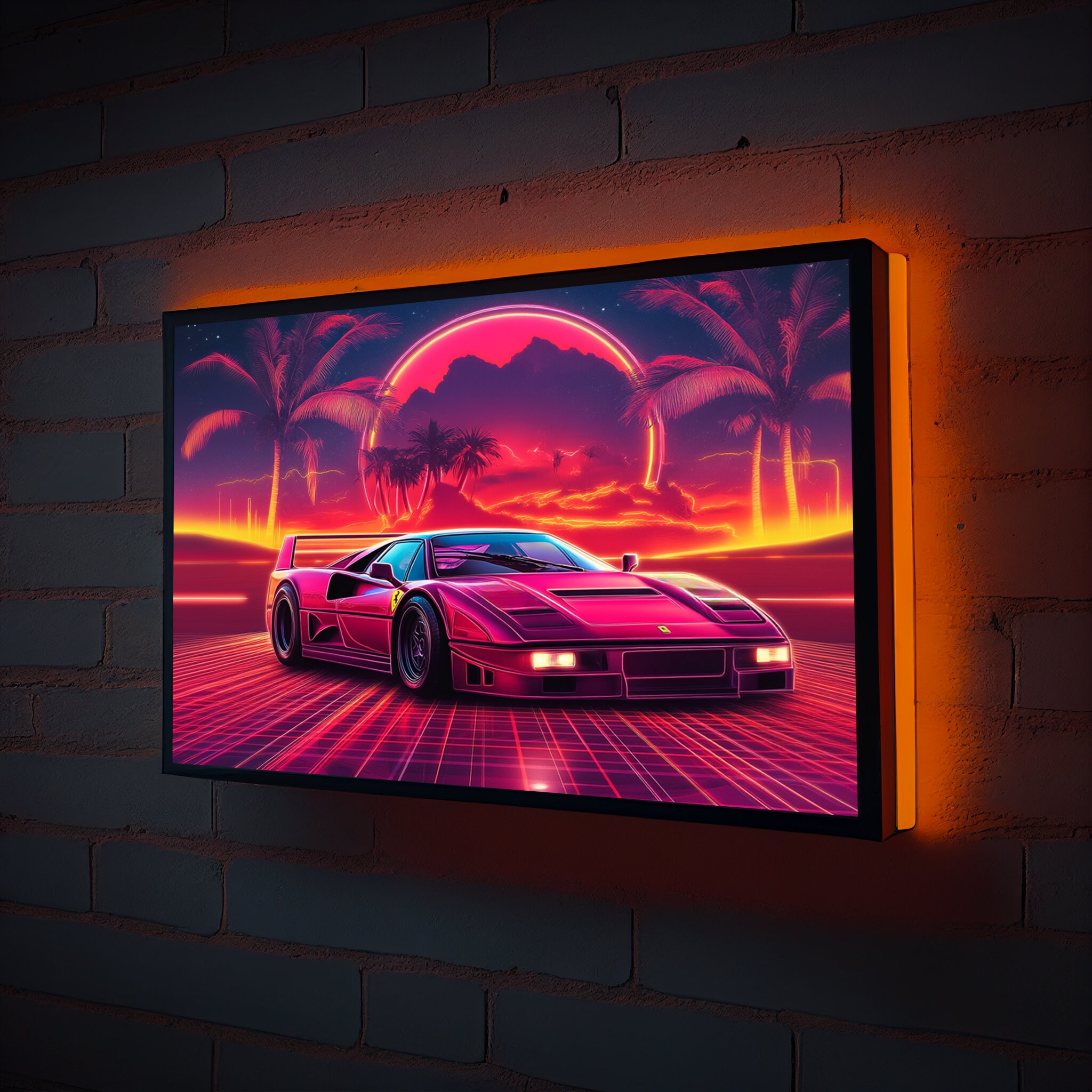 PRINTABLE Retrowave Ferrari Digital Download | Sports Car | Ferrrari ...