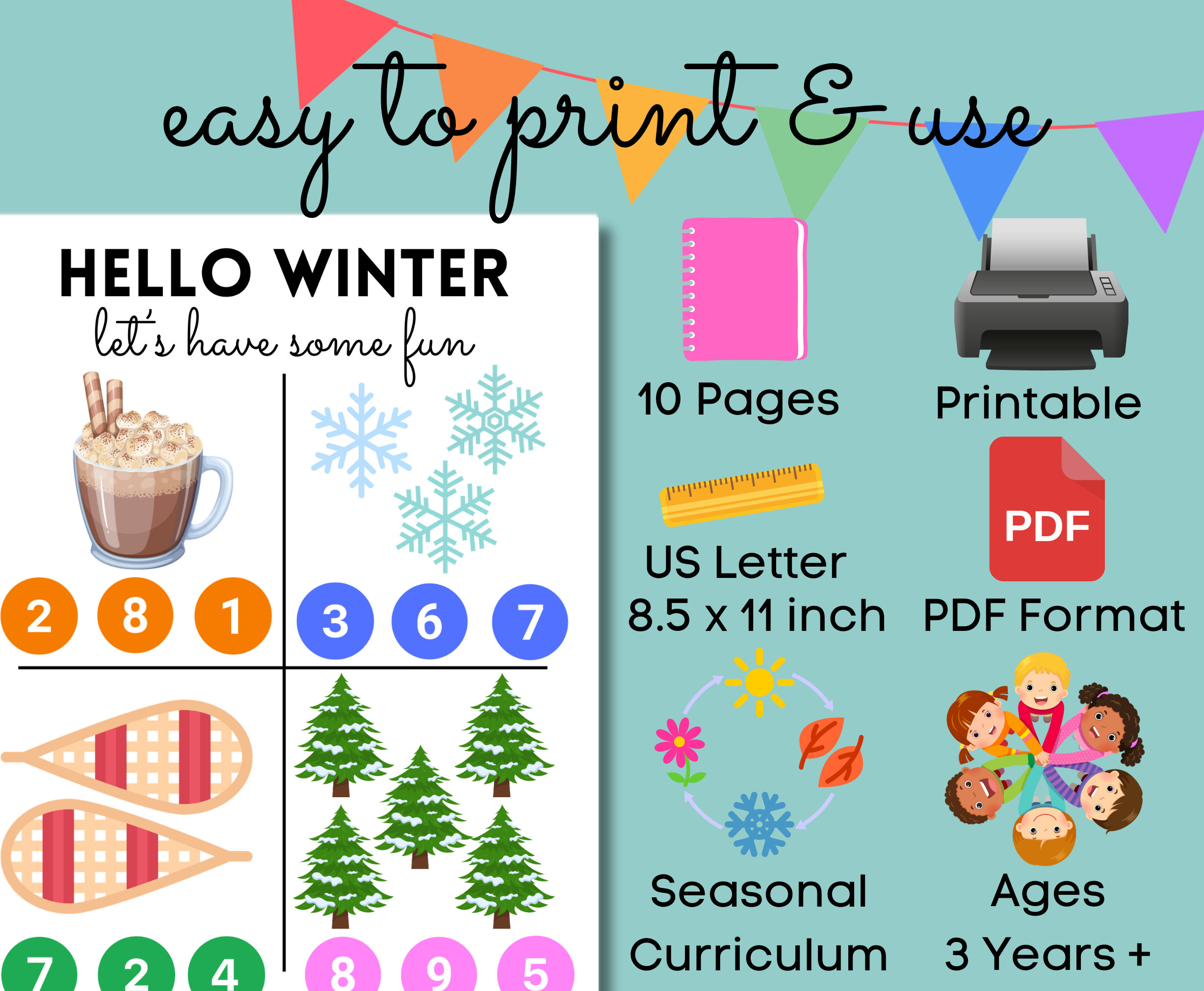WINTER THEME ACTIVITY Printable Worksheets, Early Learning, Kids ...