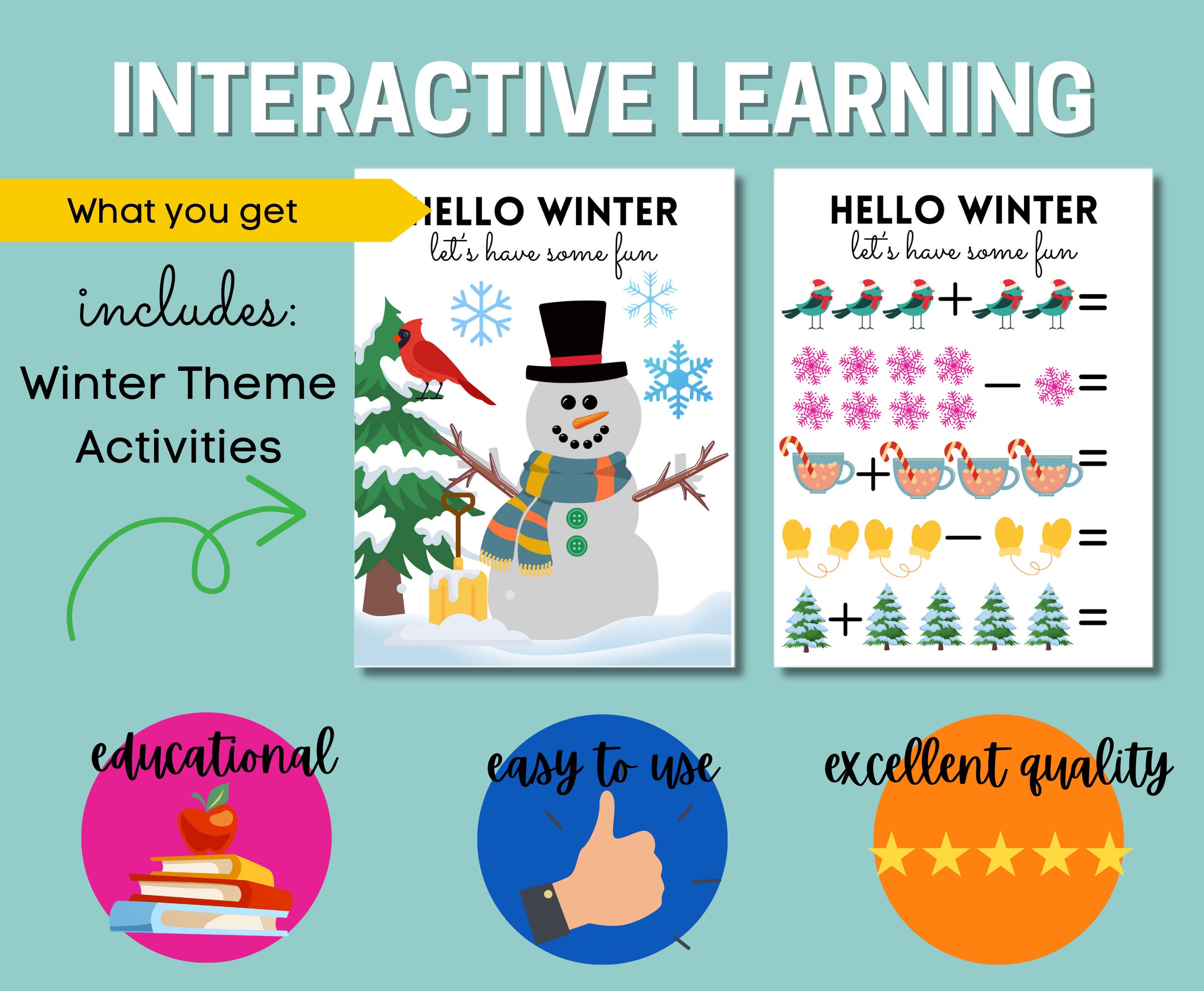 WINTER THEME ACTIVITY Printable Worksheets, Early Learning, Kids ...