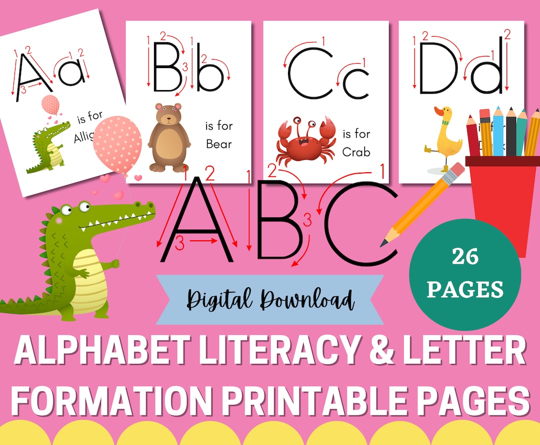 ALPHABET LETTER FORMATION Instructions Printable Worksheets, Preschool ...