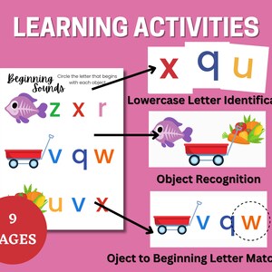 ALPHABET LEARNING Letters, Tracing & Pictures With Flashcards Printable ...
