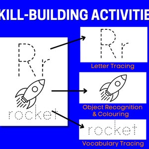 LETTER & ALPHABET Tracing and Colouring Activity Printable Worksheets ...