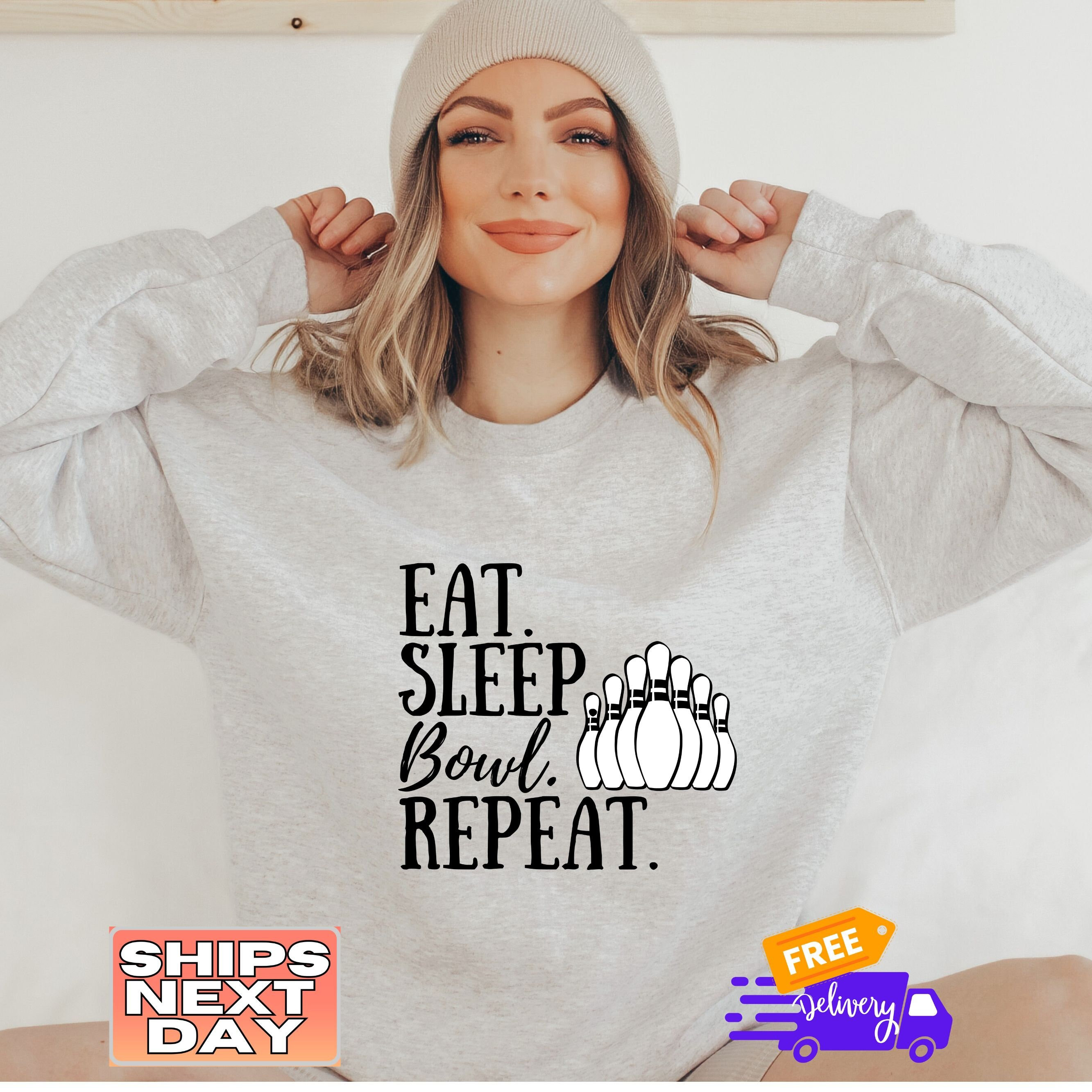 Eat Sleep Bowl Repeat Sweatshirt Bowling Sweater Avid Bowler Sweater ...
