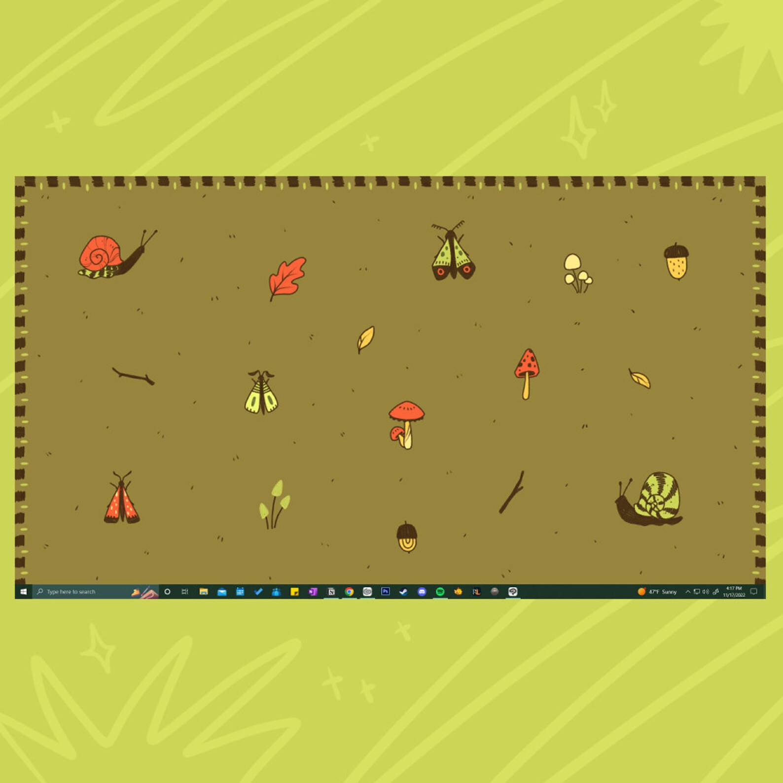 Desktop Wallpapers | Cute Autumn Motifs Illustration | Illustrated ...