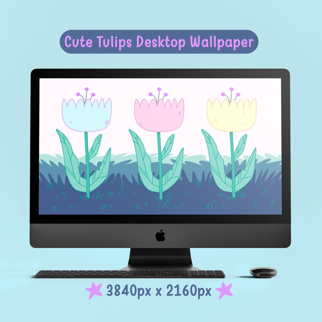 Desktop Wallpapers | Cute Tulip Illustration | Illustrated Desktop ...