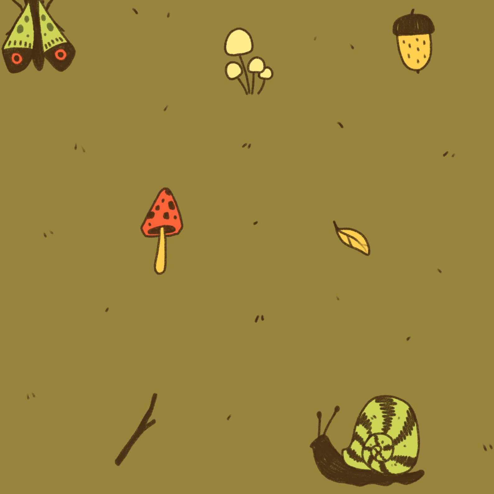 Desktop Wallpapers | Cute Autumn Motifs Illustration | Illustrated ...