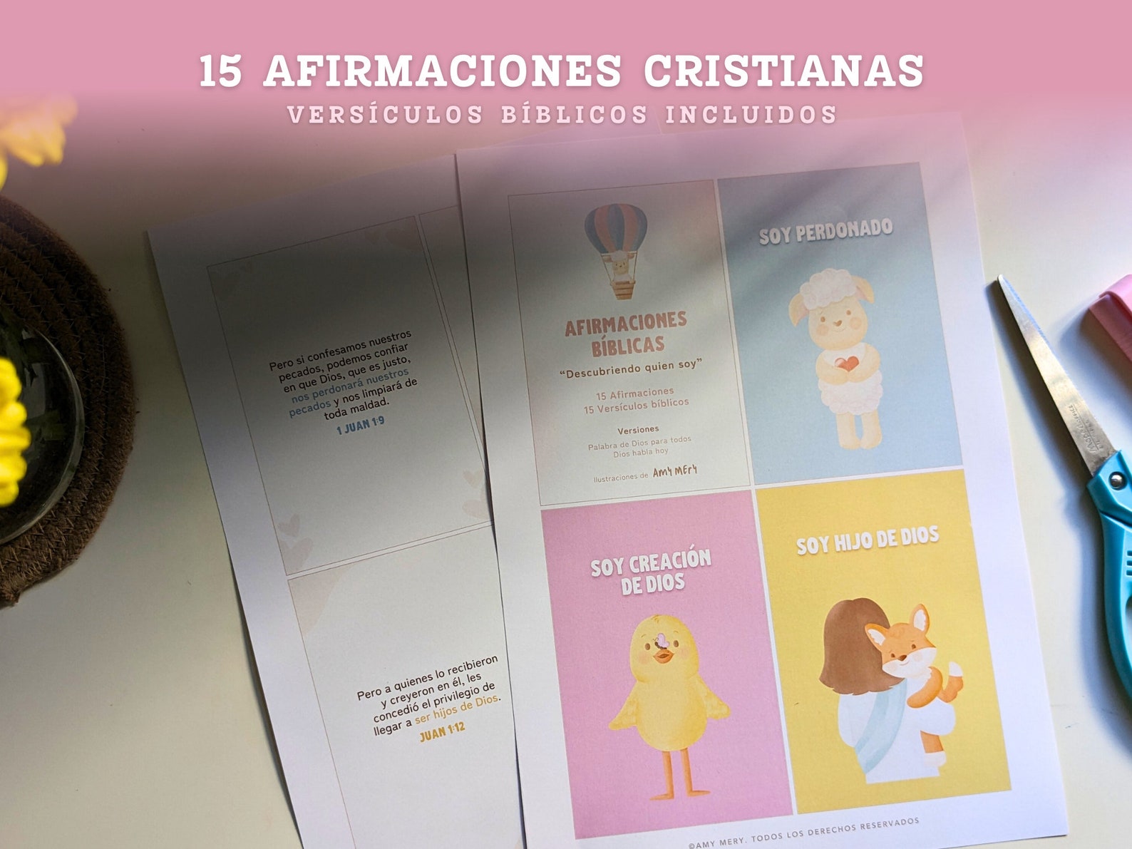 15 Printable Cards With Christian Affirmations for Kids Bible Verses ...
