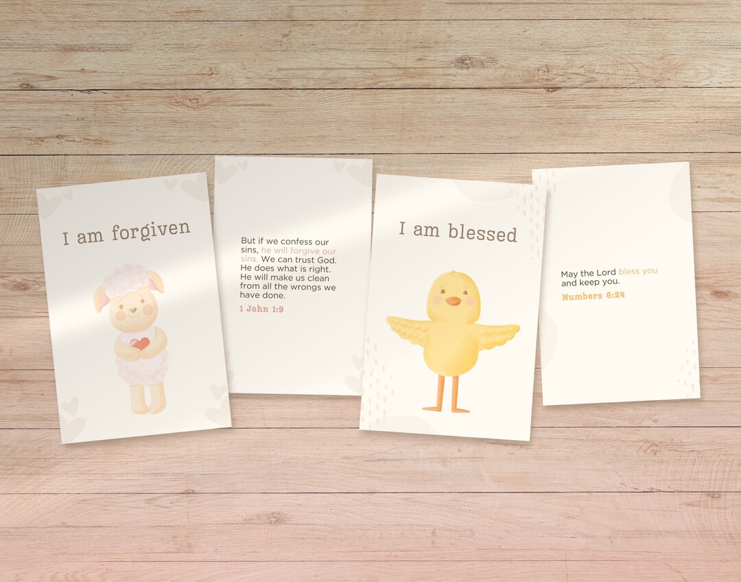 15 Christian Affirmations for Kids Bible Verses Included Flashcards for ...
