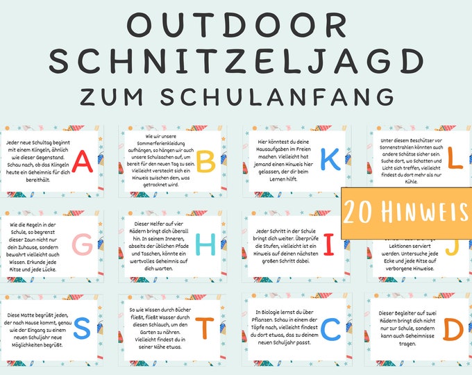 Schnitzeljagd Schulanfang zum Ausdrucken / fertige Schatzsuche ...