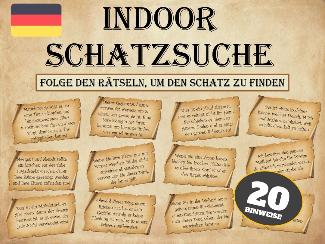 Treasure Hunt for Children, in the House Scavenger Hunt Template as PDF ...