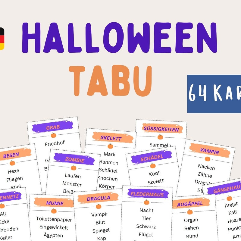 Halloween Taboo Games - Etsy