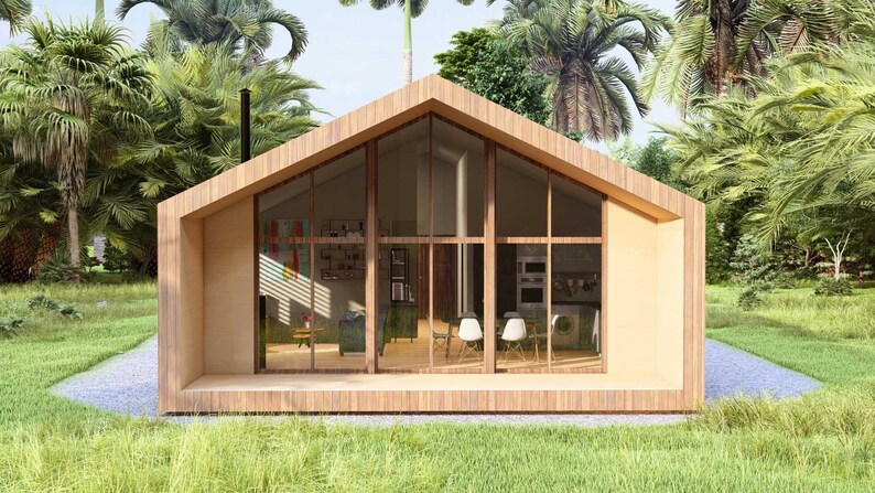 8x10 Meters Small House FLOORPLAN 2 Bedrooms House Plan Modern Small ...
