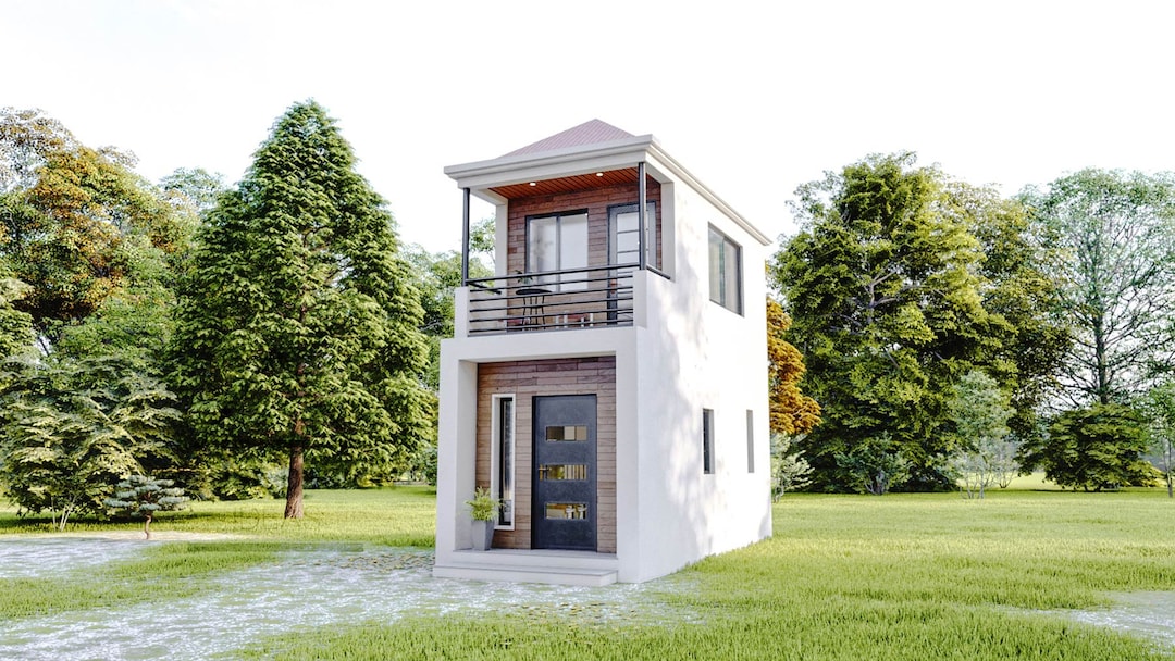 3x6 Meters Small House FLOORPLAN 1 Bedroom House Plan Modern Small House 2 Story House - Etsy France