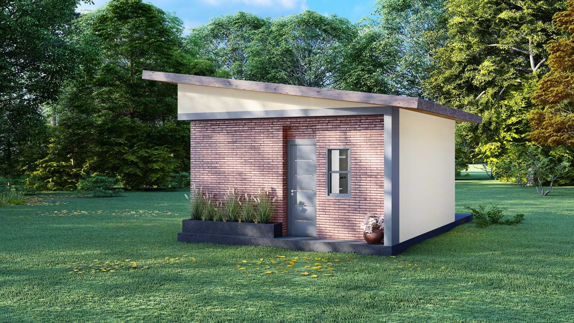 5x5 Meters Small House FLOORPLAN 1 Bedroom House Plan Modern Small ...