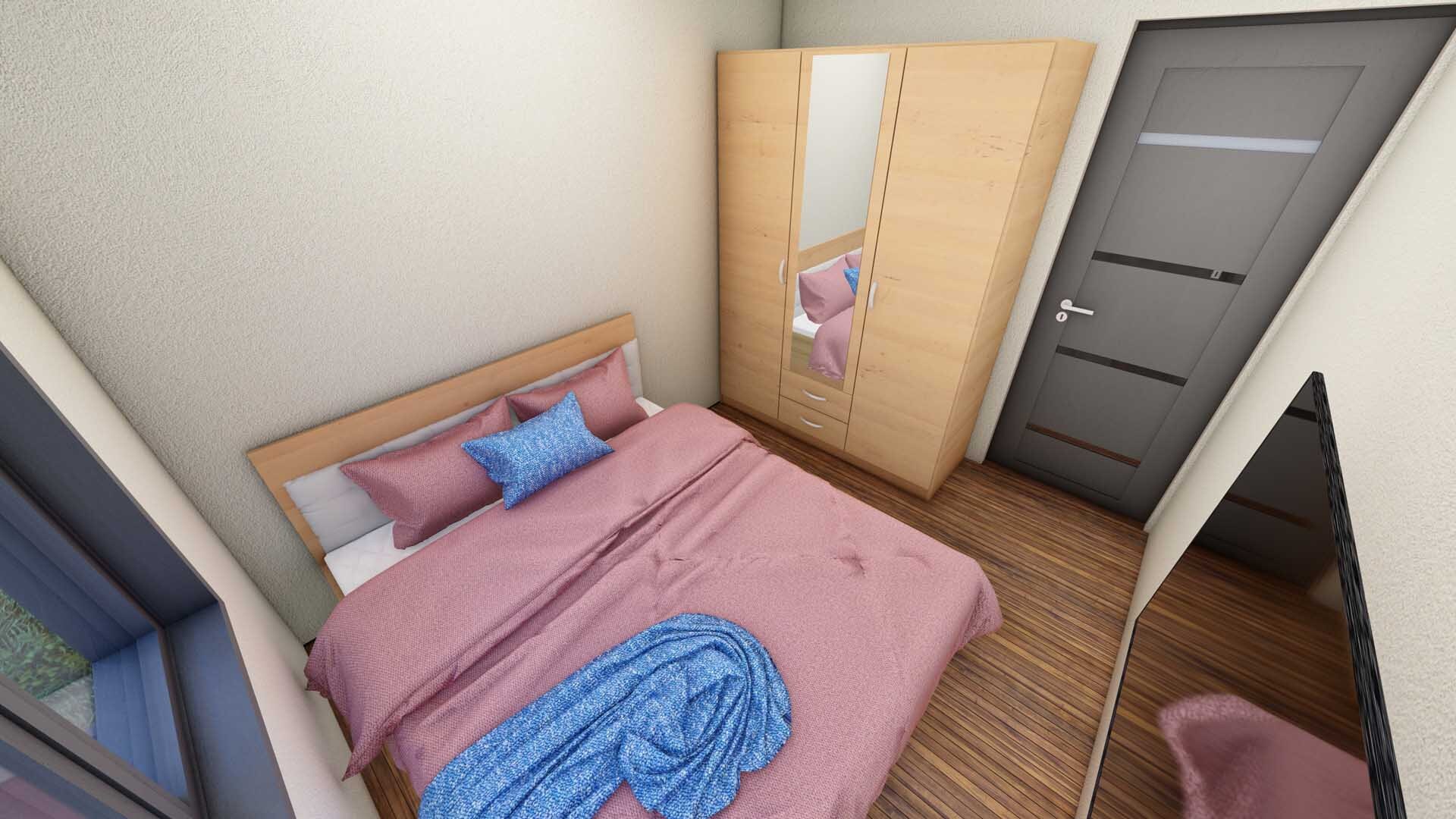 5x5 Meters Small House FLOORPLAN 1 Bedroom House Plan Modern Small ...