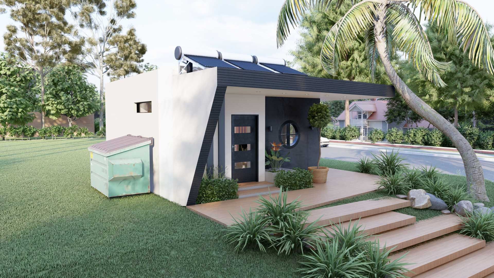 6x7 Meters Small House FLOORPLAN 1 Bedroom House Plan Modern Small ...