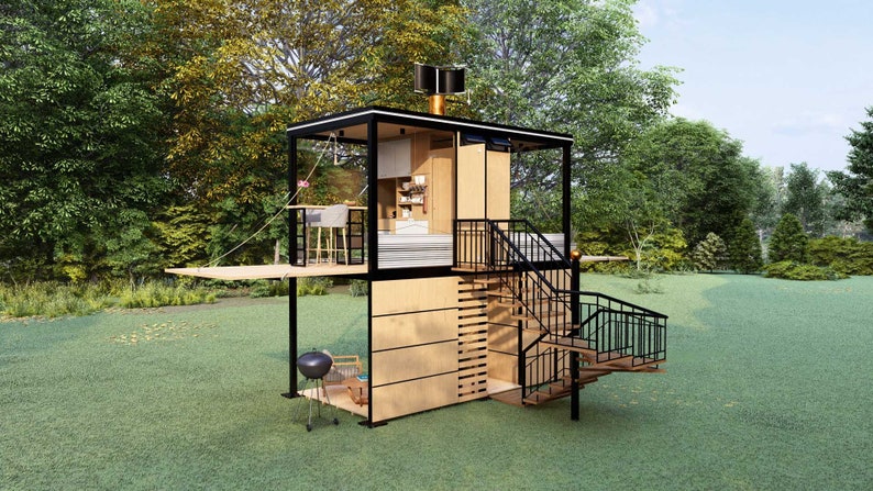 Tiny House Floorplan 2x4 Meters Small House Plan 1 Bedroom House Plan ...