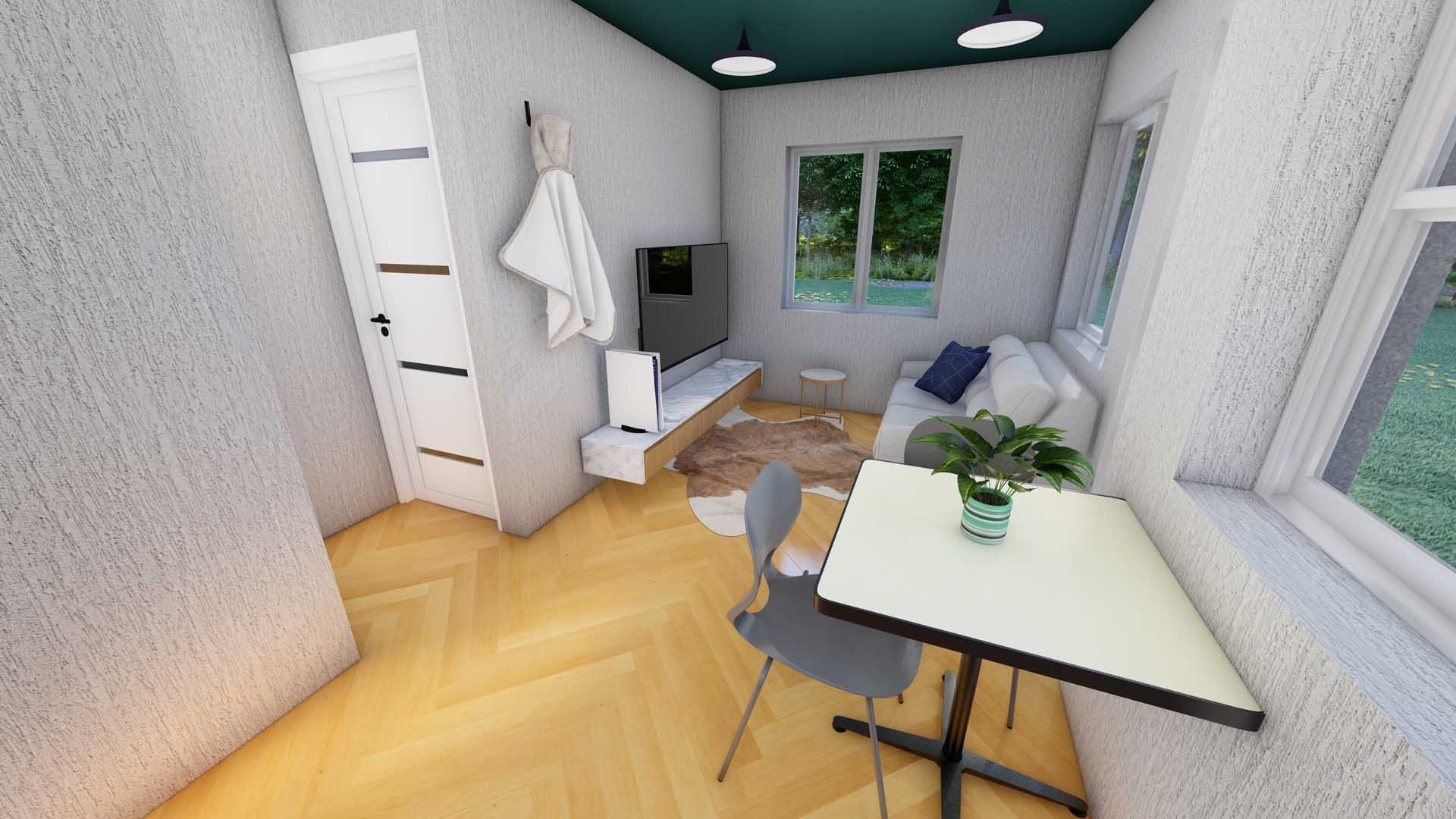 5x5 Meters Small House FLOORPLAN 1 Bedroom House Plan Modern Small ...