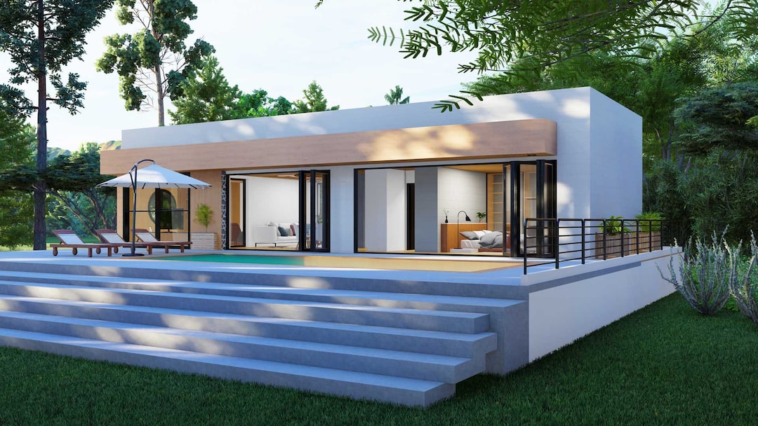 6x16 Meters Modern House FLOORPLAN 2 Bedrooms House Plan Modern Small ...