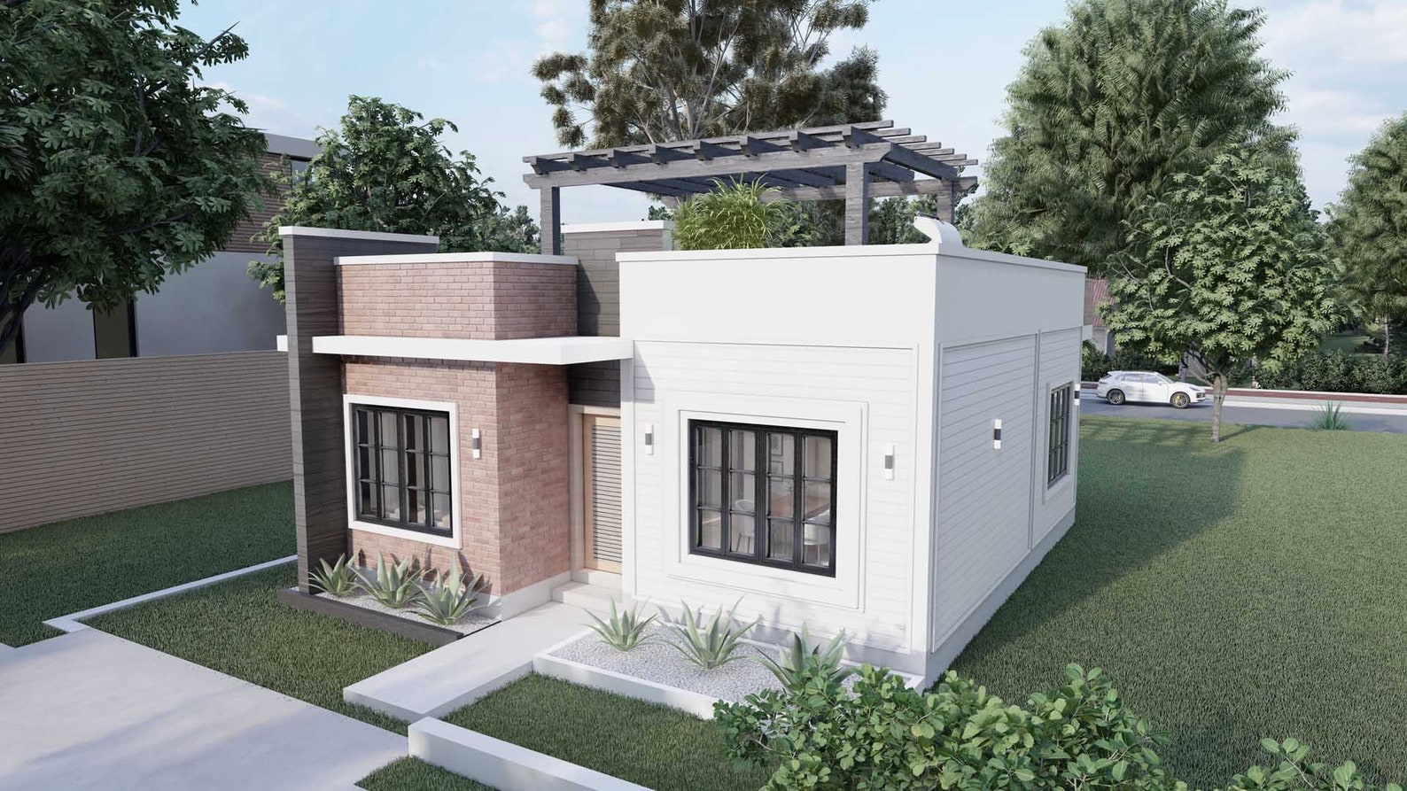 8x9 Meters Small House FLOORPLAN 1 Bedroom House Plan Modern Small ...