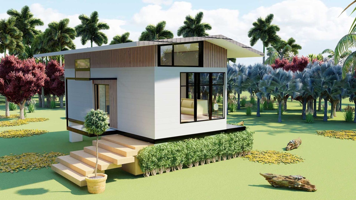 4x10 Meters Tiny House FLOORPLAN 1 Bedroom House Plan Modern Small ...