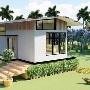 4x10 Meters Tiny House FLOORPLAN 1 Bedroom House Plan Modern Small ...