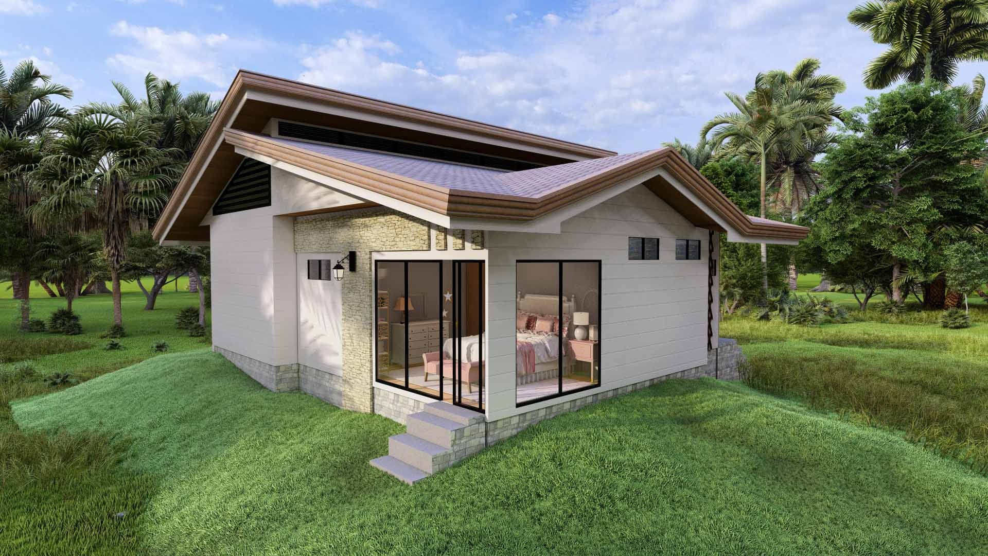 10x11 Meters Small House FLOORPLAN 2 Bedroom House Plan Modern Small ...
