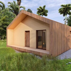 8x10 Meters Small House FLOORPLAN 2 Bedrooms House Plan Modern Small ...