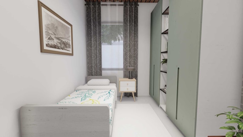 8x8 Meters Small House FLOORPLAN 2 Bedrooms House Plan Modern Small ...