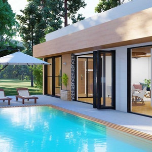 6x16 Meters Modern House FLOORPLAN 2 Bedrooms House Plan Modern Small ...